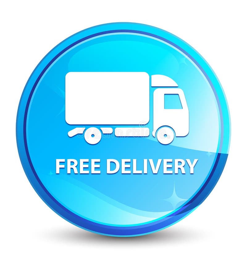 Free Delivery Splash Natural Blue Round Button Stock Vector ...