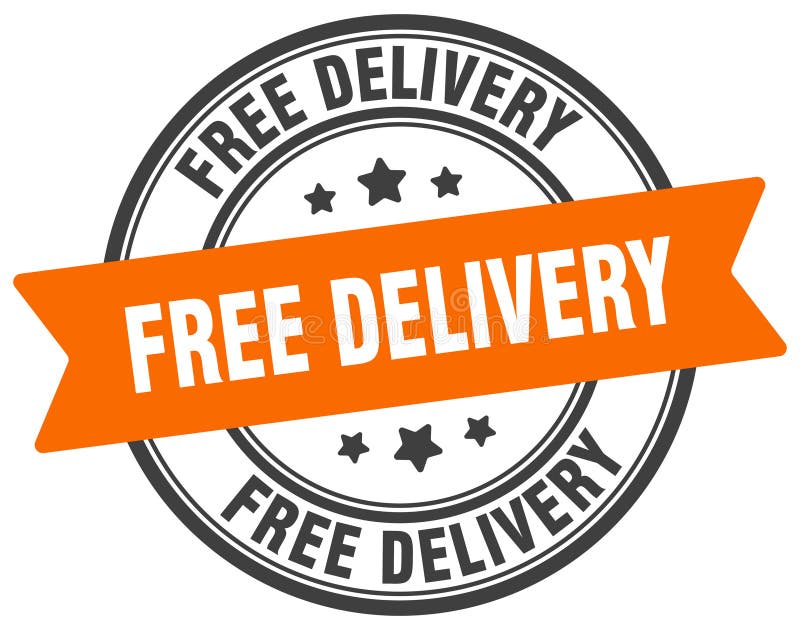 Free Delivery Stamp. Free Delivery Label on Transparent Background ...
