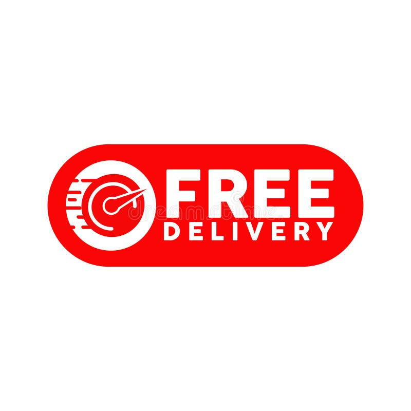 Free Delivery Sticker Label Logo Design Stock Vector - Illustration of ...