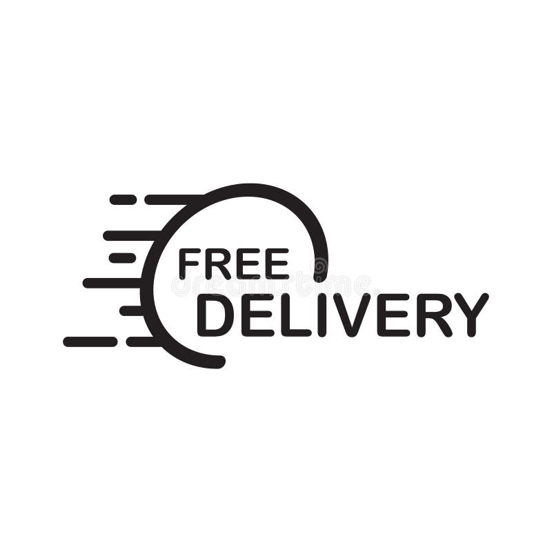 Free Delivery Sticker Label Logo Design Stock Vector - Illustration of ...