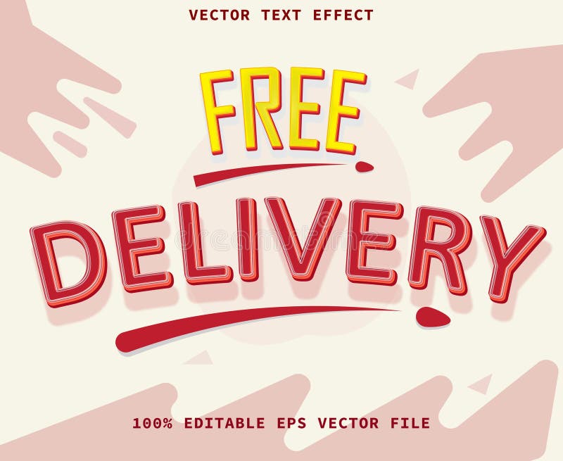 Free delivery text effect stock vector. Illustration of sticker - 348942513