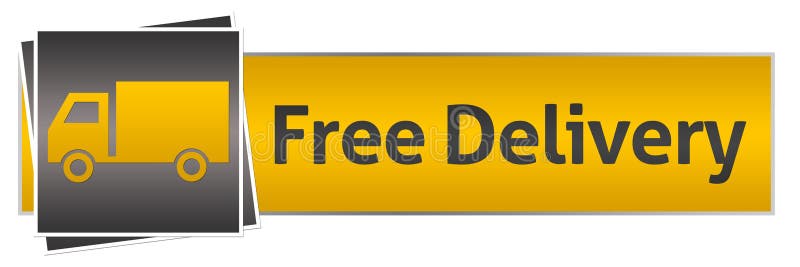 Free Delivery with Van Yellow Black Horizontal Stock Illustration ...