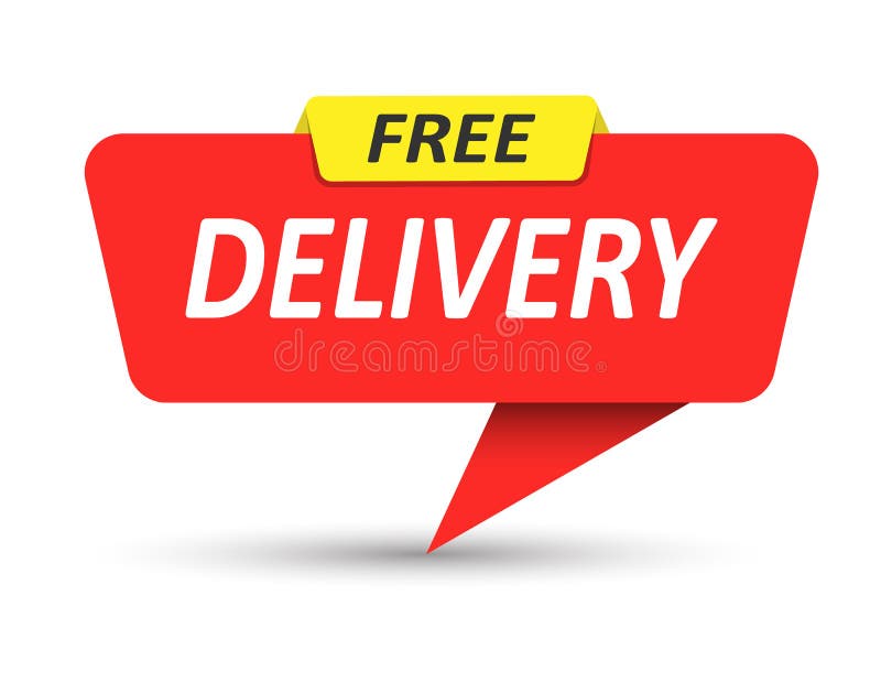 FREE DELIVERY. Vector Banner, Pointer, Sticker, Label or Speech Bubble ...