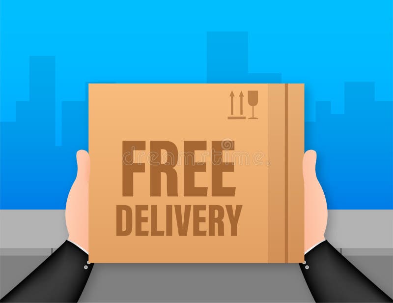 Free Delivery. Web Banner for Delivery Services and E-Commerce. Vector ...