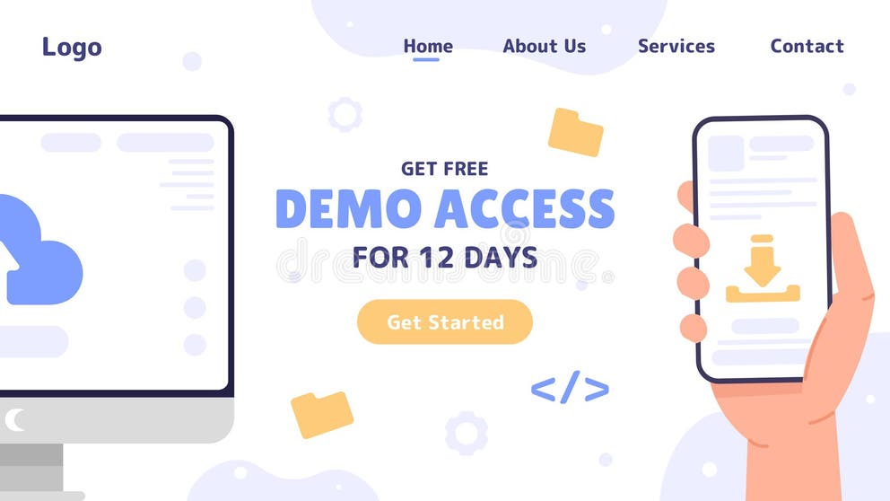 Free Demo Access Vector Poster Stock Vector - Illustration of ...