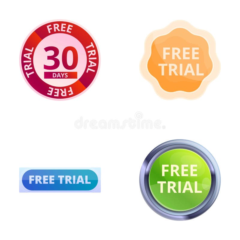 Free Demo Icons Set Cartoon Vector. Free Trial Badge and Sticker Stock ... Free Demo Icons Set Cartoon Vector. Free Trial Badge and Sticker Stock ...