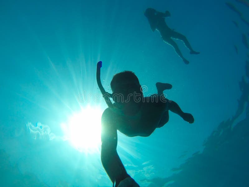 Free diver stock photo. Image of blue, silhouette, extreme - 16275456