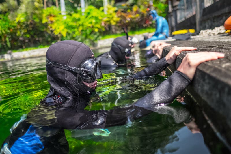 Free divers training stock photo. Image of amed, extreme - 81837364