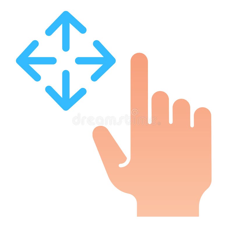 Free Drag Solid Icon. Transfer with Touch Vector Illustration Isolated ...