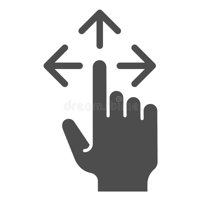 Free Drag Solid Icon. Transfer with Touch Vector Illustration Isolated ...