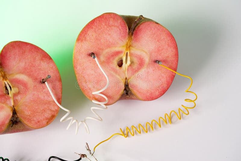 Free Energy Electricity Generator Using Apple Stock Photo - Image of ...