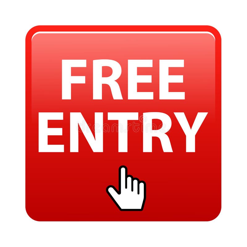 Free entry sign stock vector. Illustration of imprint - 174076462