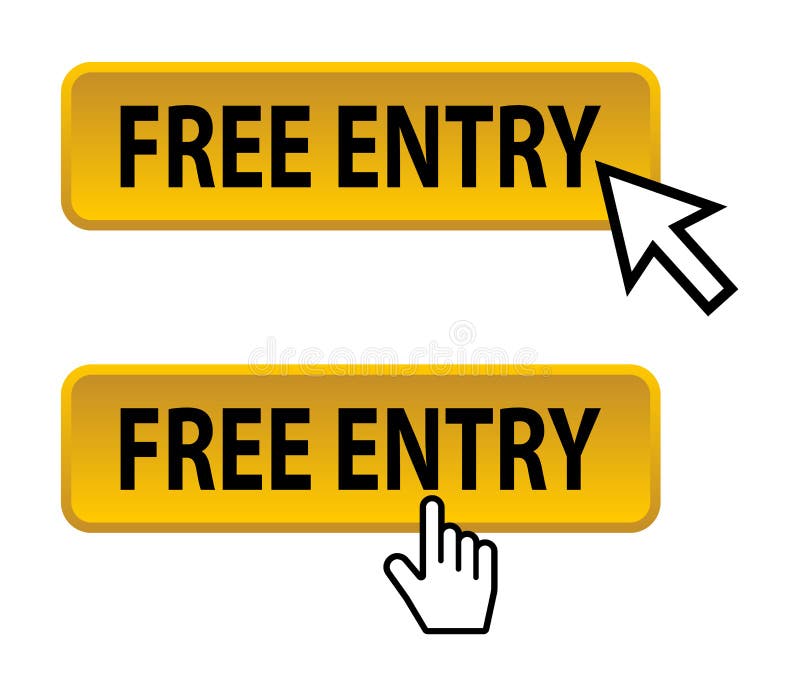 Free entry button stock vector. Illustration of allowed - 217025887