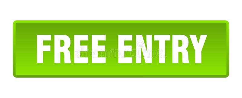 Free Entry Button. Free Entry Square Isolated Push Button Stock Vector ...