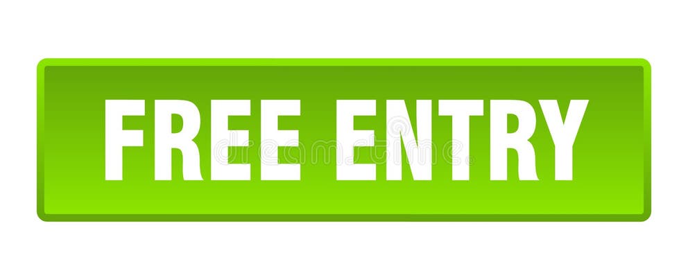 Free Entry Button. Free Entry Square Isolated Push Button Stock Vector ...