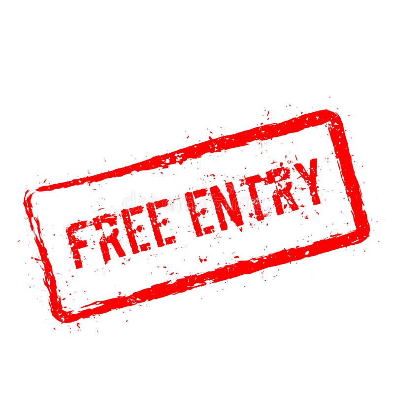 Free Entry Red Rubber Stamp Isolated on White. Stock Vector ...