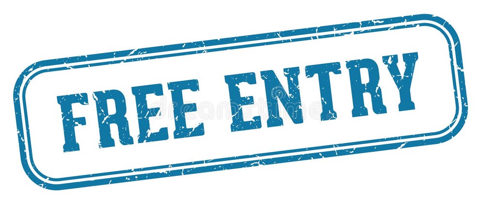 Free Entry Stamp. Free Entry Rectangular Stamp on White Background ...