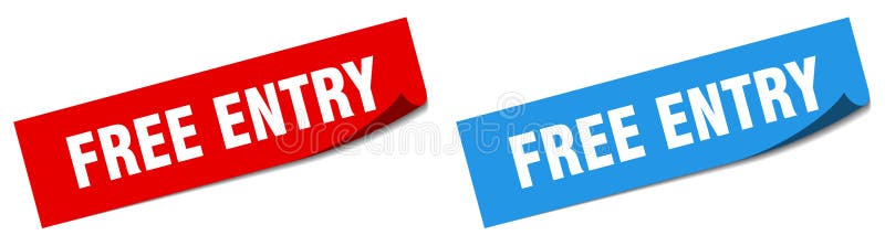 Free Entry Sticker. Free Entry Sign Set. Stock Vector - Illustration of ...