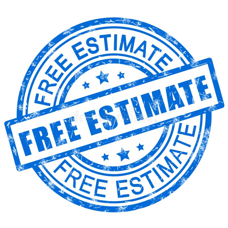 Free Estimate. Blue Round Starry Icon. Stock Illustration ...