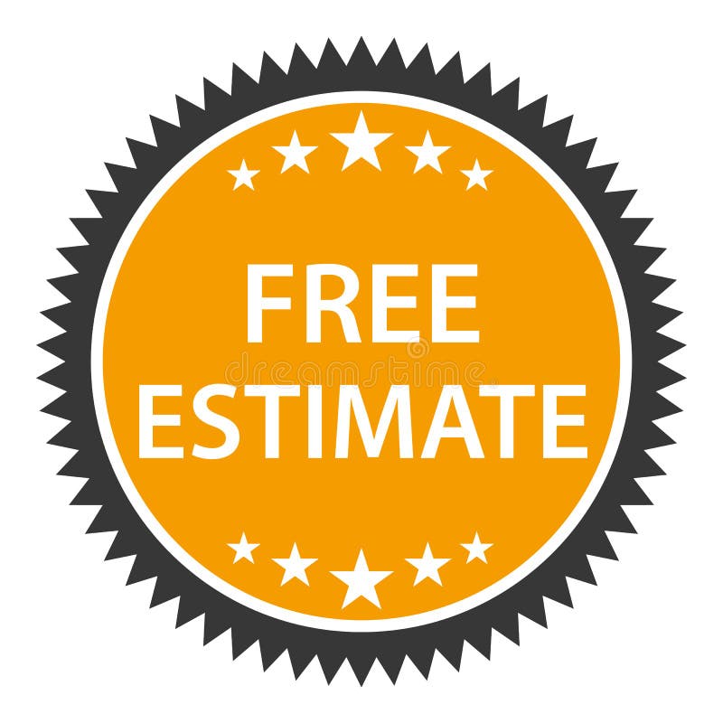 Free Estimate. Green Round Starry Icon. Stock Illustration ...