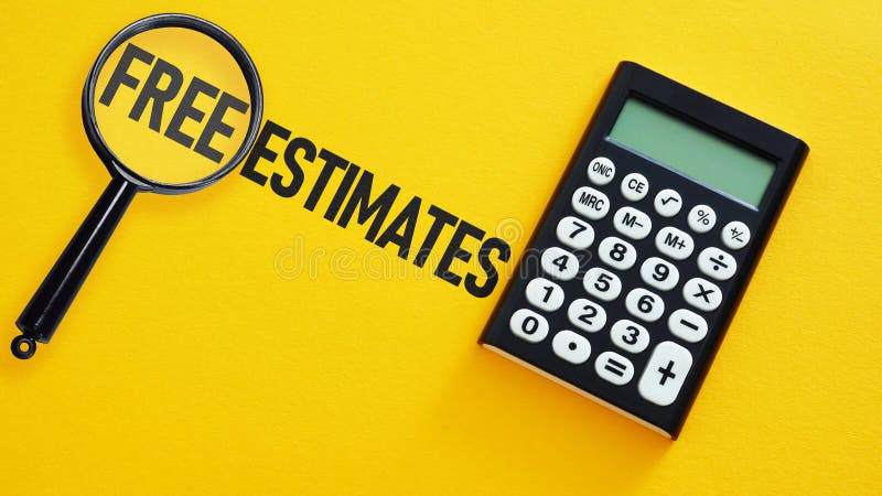 Free Estimates is Shown Using the Text and Calculator Stock Photo ...