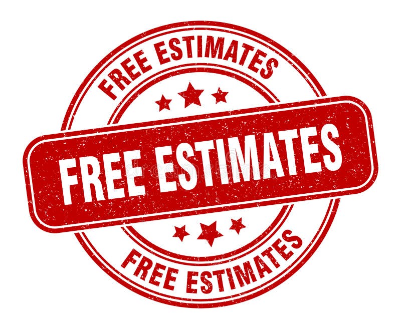 Free Estimates Stamp. Free Estimates Label. Round Grunge Sign Stock ...