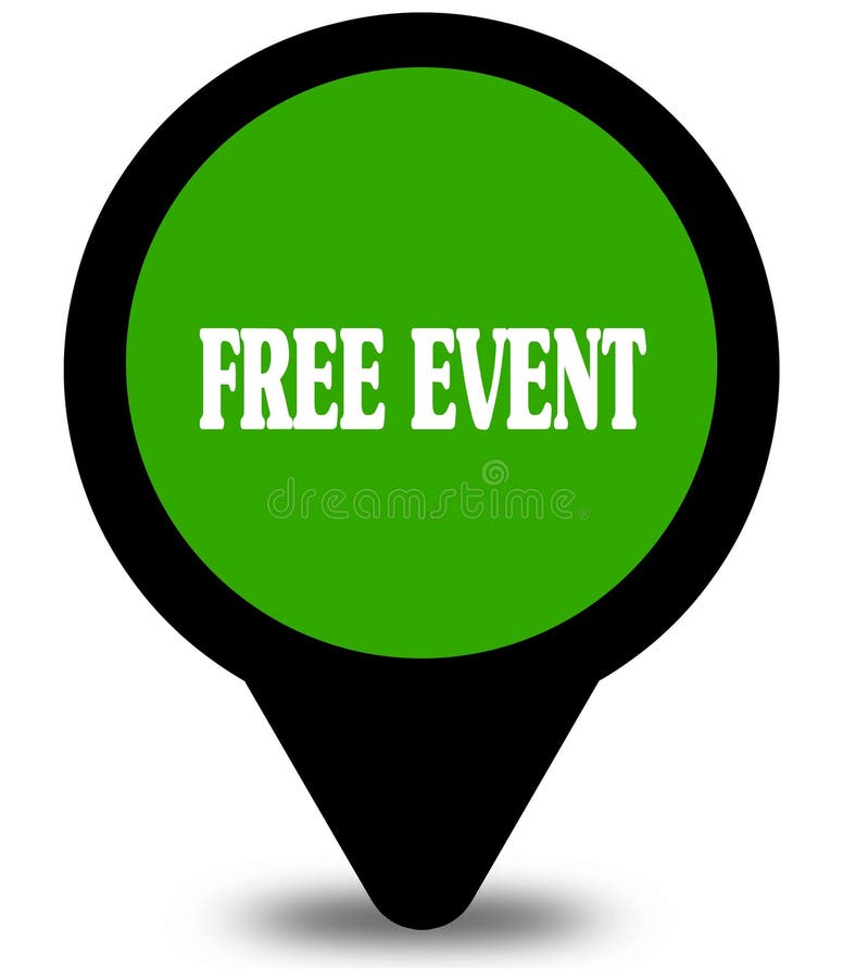 FREE EVENT on Green Location Pointer Graphic Stock Illustration ...