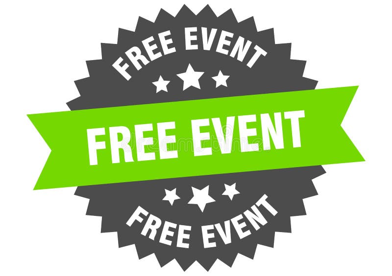 Free Event Sign. Free Event Circular Band Label. Free Event Sticker ...