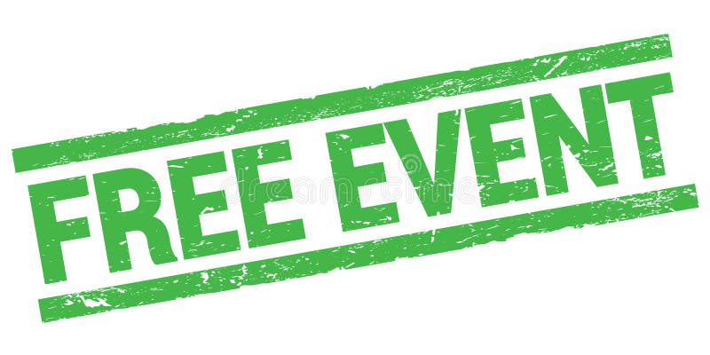 FREE EVENT Text on Green Rectangle Stamp Sign Stock Illustration ...