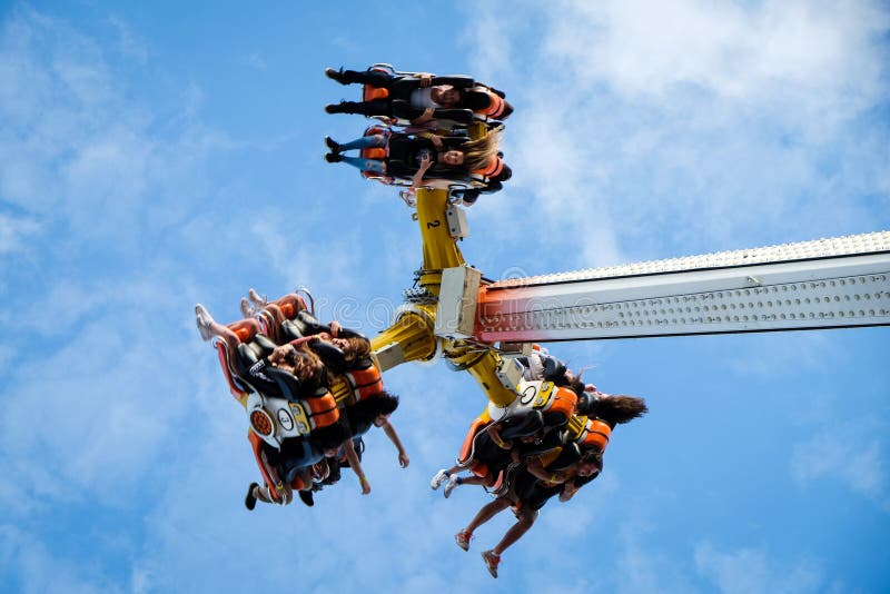 Free fall on fair ride editorial stock photo. Image of youth - 92658828