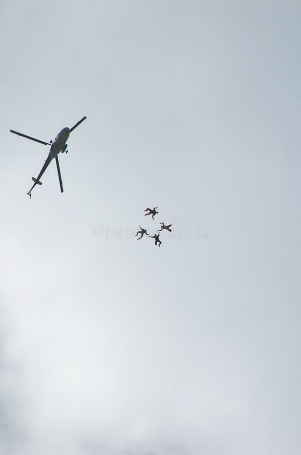 Free-fall jump stock photo. Image of helicopter, extreme - 4026744