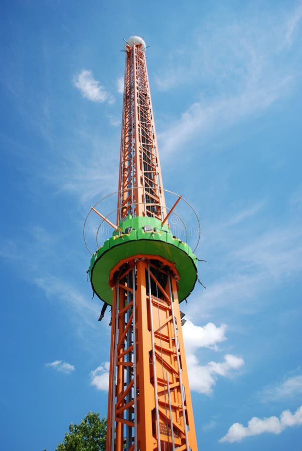 Free fall tower stock photo. Image of seats, amusement - 21740590