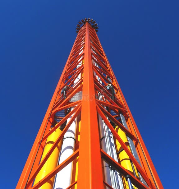 Free fall tower. stock photo. Image of high, adventure - 131095246