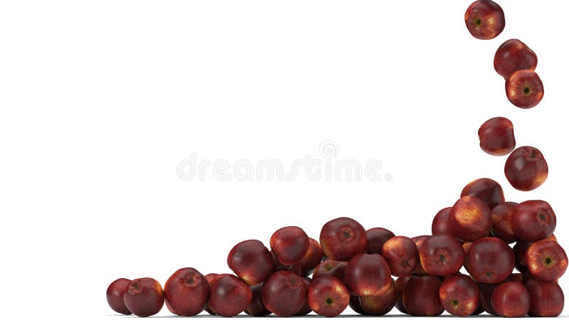Free Falling Apples. Realistic 3d Illustration Stock Illustration ...