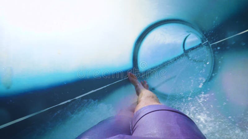 Selfie in Motion on a Fun Water Slide in Slow Motion Stock Footage ...