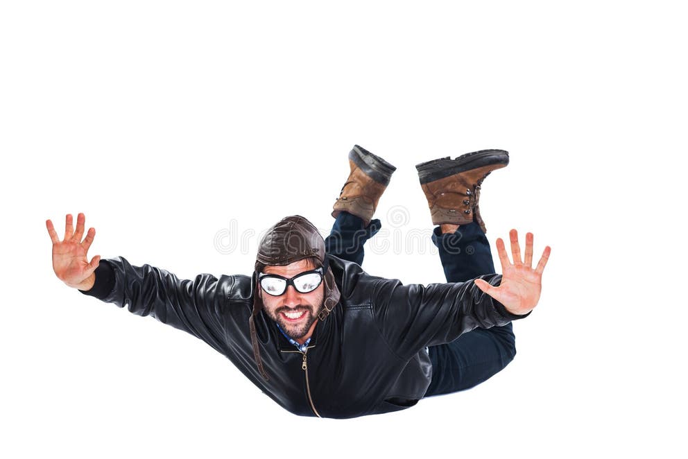 Free falling happy pilot stock image. Image of flight - 36825871