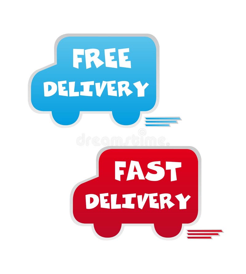 Free delivery sticker stock vector. Illustration of moving - 32311752