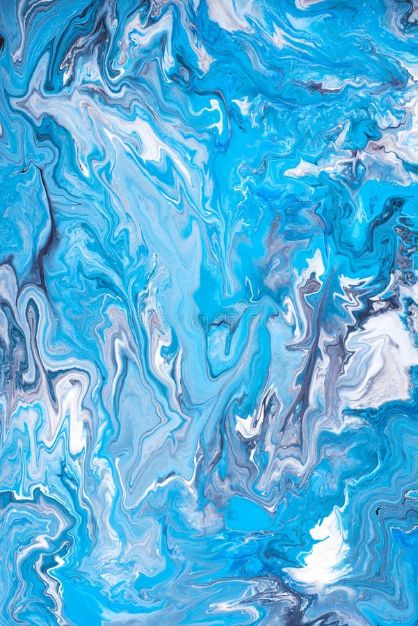 Free Flowing Blue and White Acrylic Paint 6 Stock Image - Image of ...