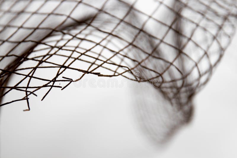 Free Form Curve of Black Rustic Wire Mesh Stock Photo - Image of white ...