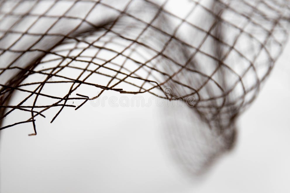 Free Form Curve of Black Rustic Wire Mesh Stock Photo - Image of white ...