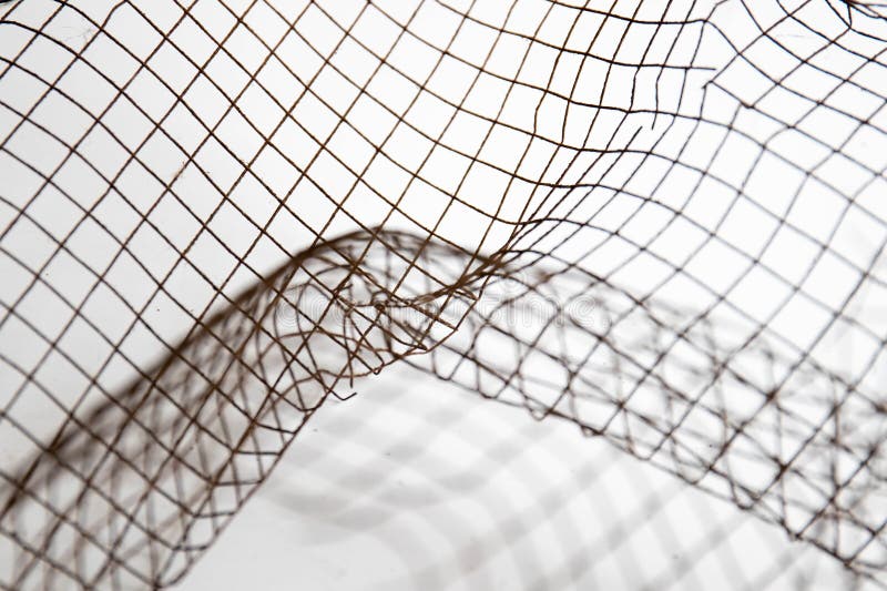 Free Form Curve of Black Rustic Wire Mesh Stock Image - Image of ...