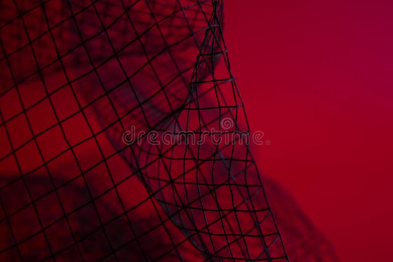 Free Form Curve of Black Rustic Wire Mesh Stock Photo - Image of close ...