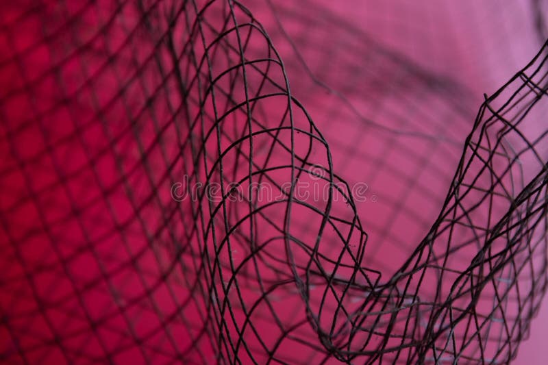 Free Form Curve of Black Rustic Wire Mesh Stock Image - Image of black ...