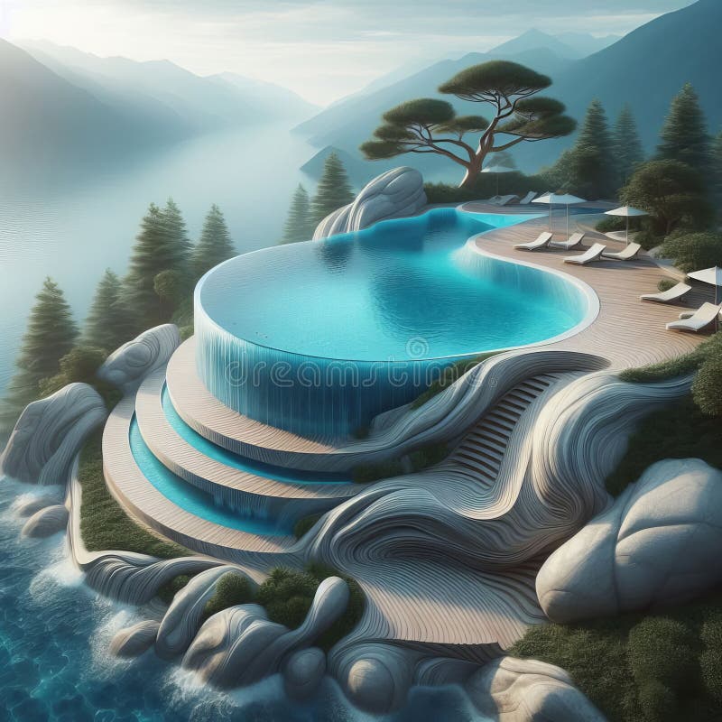 Free Form Pool a Pool with a Free Form Design Featuring a Natura Stock ...