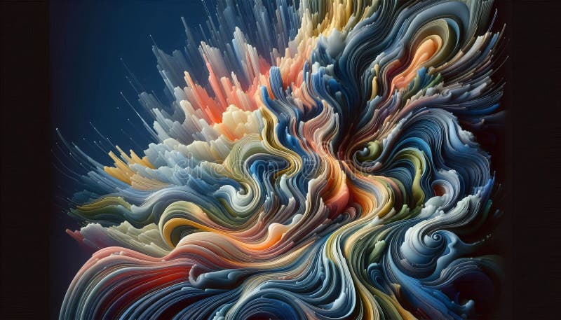 Free Form a Stylized Abstract Landscape with a Free Form Surface Stock ...