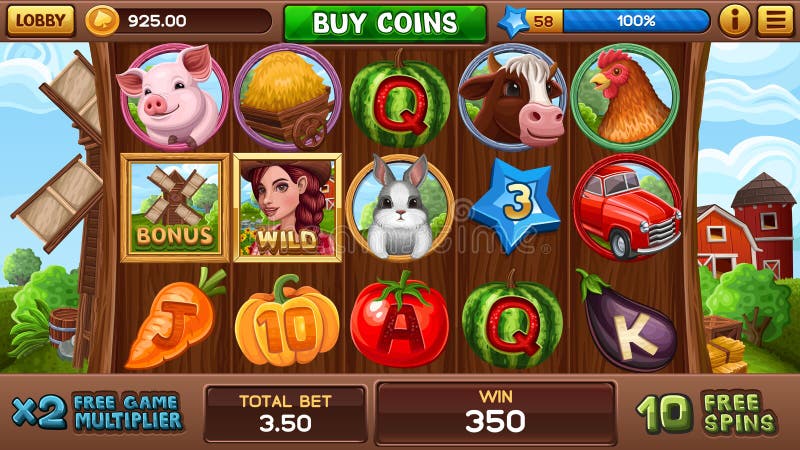 Free Games Screen in Farm Style Stock Vector - Illustration of casino ...