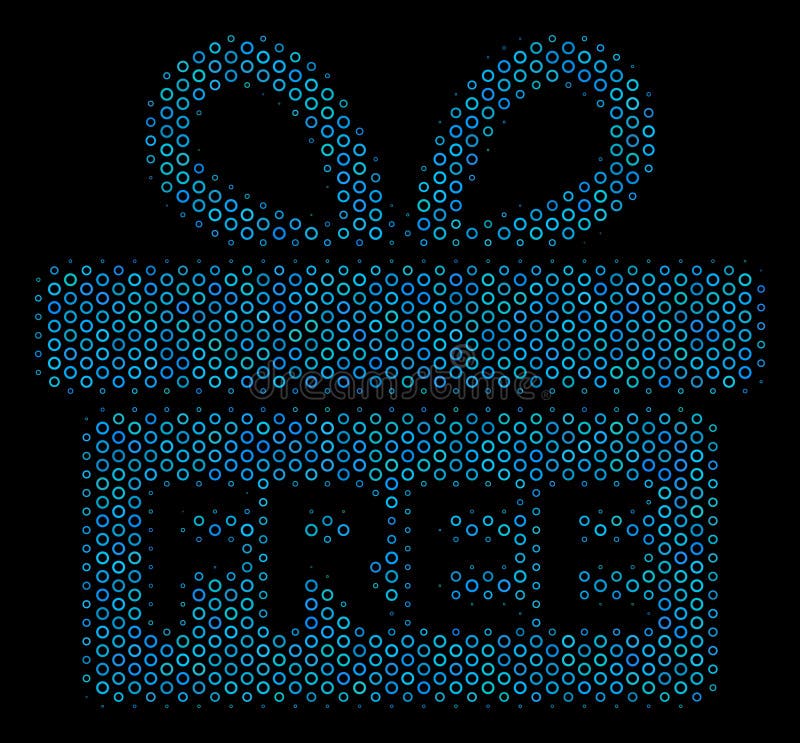Free Gift Composition Icon of Halftone Bubbles Stock Vector ...