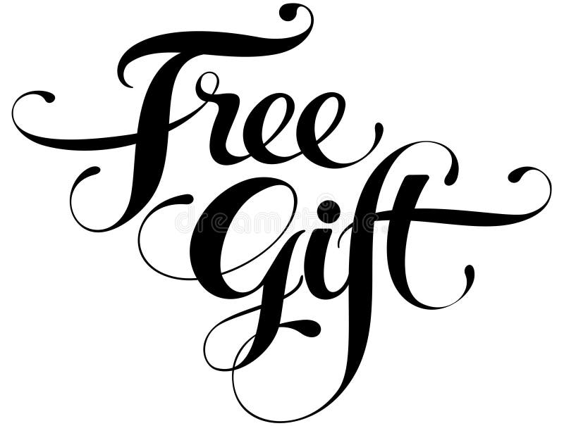 Free Gift - Custom Calligraphy Text Stock Vector - Illustration of ...