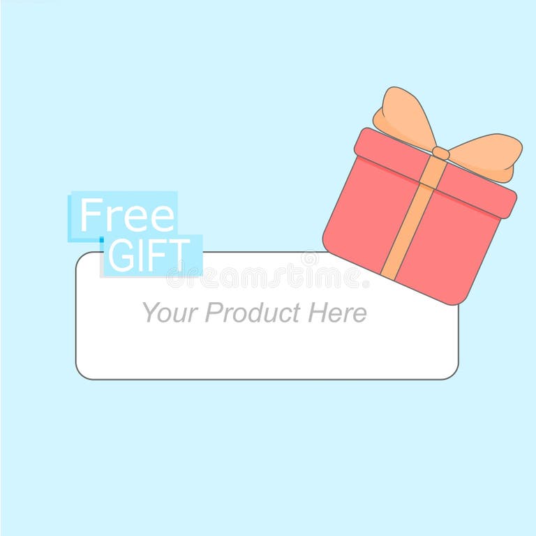 Free Gift Frame, Gift Card, Promo Gift Box or Voucher. Flat Vector ...