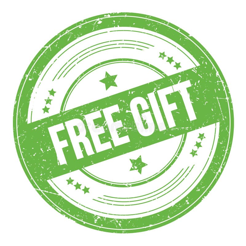 FREE GIFT Text on Green Round Grungy Stamp Stock Illustration ...